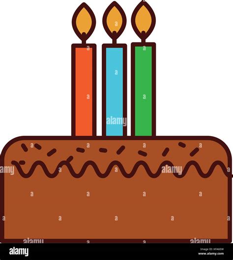 Birthday Cake With Three Candles Celebration Event Stock Vector Image