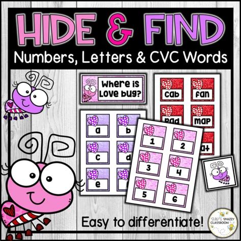 Where Is Love Bug Hide And Find Pocket Chart Game Numbers Letters