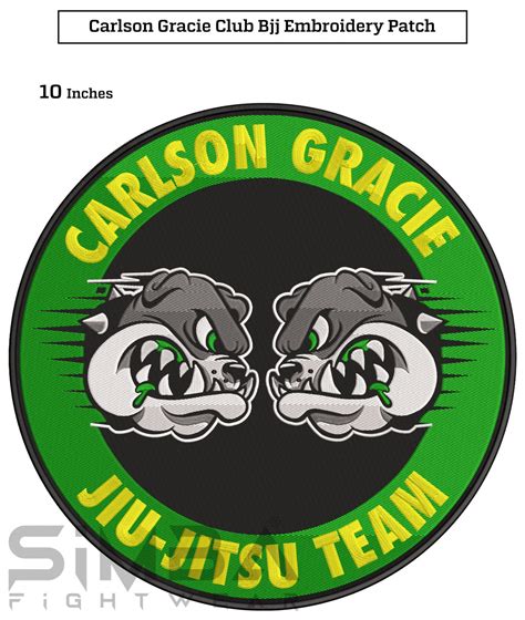 Large Bjj Kimono Embroidery Patch Bjj Carlson Gracie Patches Jiujitsu Gracie Embroidery Patch