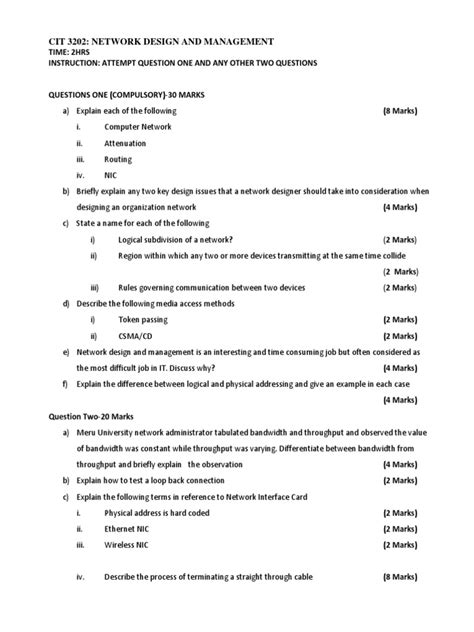 cit 3202 network design and management download free pdf computer
