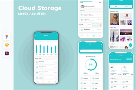 Cloud Storage Mobile App Ui Kit Ui Kits And Libraries ~ Creative Market