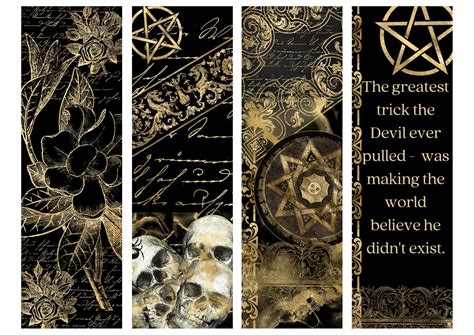 Gold Leaf Gothic Bookmarks X4 Graphic By Thewitcherywoo · Creative Fabrica