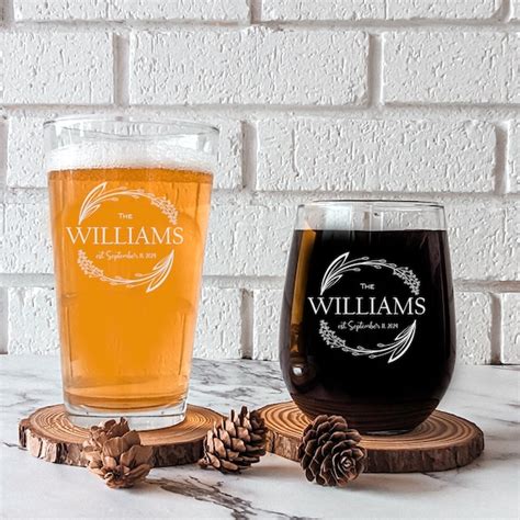 Engagement Glasses For Couple Etsy