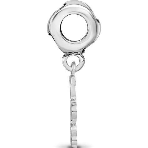 Sterling Silver Rh P Logoart Gamma Phi Beta Vertical Letter On Heart Bead