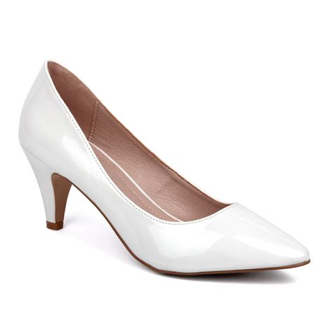 White Size 85 Slip On Classic Pump Heel Casual Dressy Outfit Womens