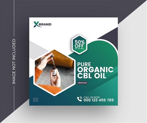 Premium Vector Hemp Product Cbl Oil Social Media Post Template Or Pure Organic Cbl Oil Square
