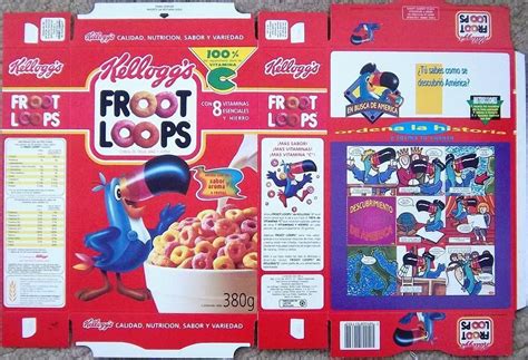 Kelloggs Froot Loops 1992 Mexico Kelloggs Froot Loops Cereal Box File Copy Unused Flat