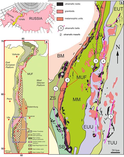 A Schematic Geological Map Of The Uralian Fold Belt After Puchkov