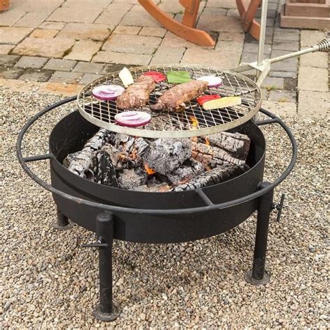 Amish Made Fire Pit With Grill Attachment Fire Pit Grill Fire Pit