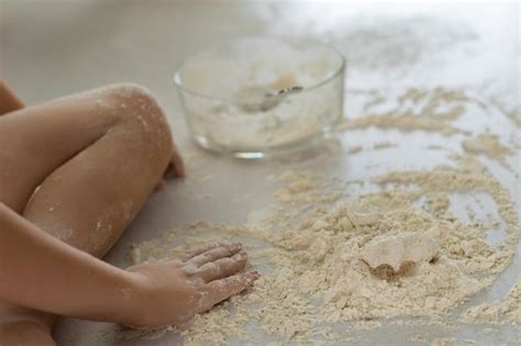 Man Making Homemade Bread With His Son Premium Photo