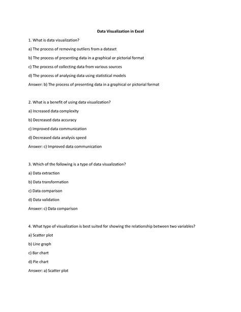Mcqs Topic 24 Data Visualization In Excel Data Visualization In