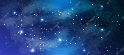 Premium Vector Stars On A Night Sky Galaxy Background