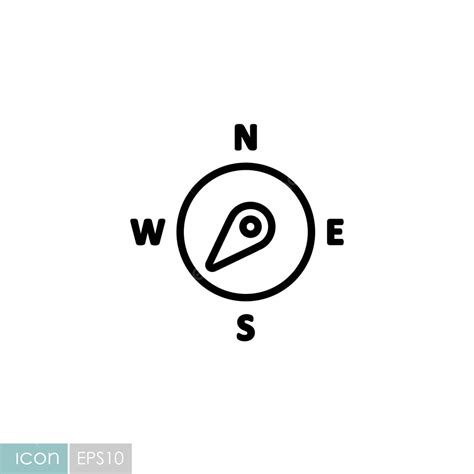 Kompas Angin Naik Ikon Vektor Arah Barat Daya Arah Timur Kompas Vektor