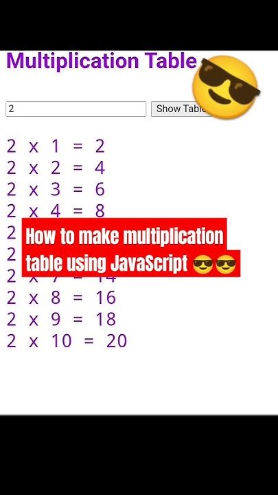 Print A Table Using Javascript Html Codecoding Rap Youtubeshorts