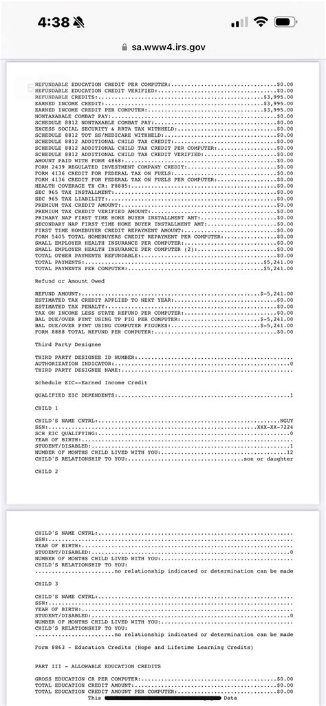 Tax Transcript R Irs