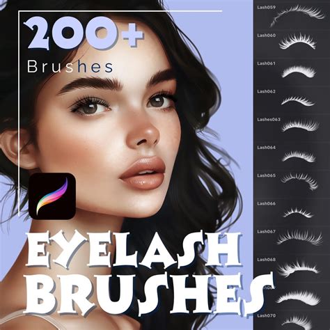 Procreate Eyelash Brushes 200 Lash Stamp Brush Set Digital Download Etsy