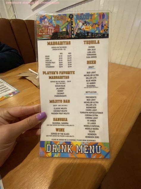 Menu At Taco Daddy Desserts Winder