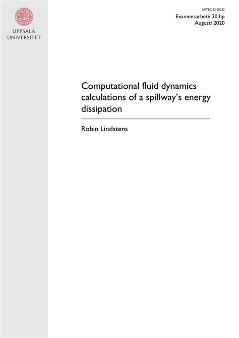 Pdf Computational Fluid Dynamics Calculations Of A Spillways