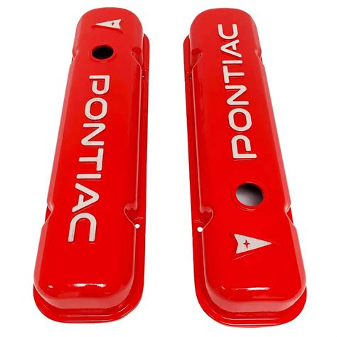 Pontiac Engine Raised Letter Valve Covers Red Ansen Usa
