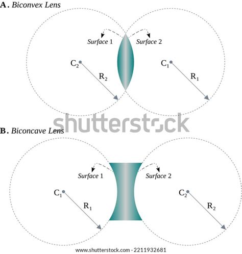 Radius Curvature Thin Lenses Stock Vector Royalty Free 2211932681