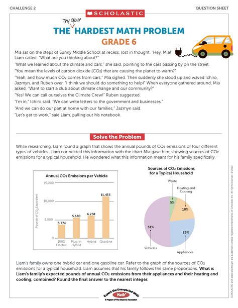 Hard Math Problems With Answers For Grade 6
