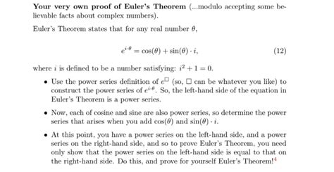 Solved Your Very Own Proof Of Euler S Theorem Modulo Chegg