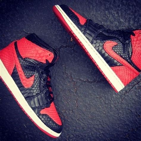 Custom Python Bred 1s Nike Air Force Sneaker Sneaker Head Sneakers Nike
