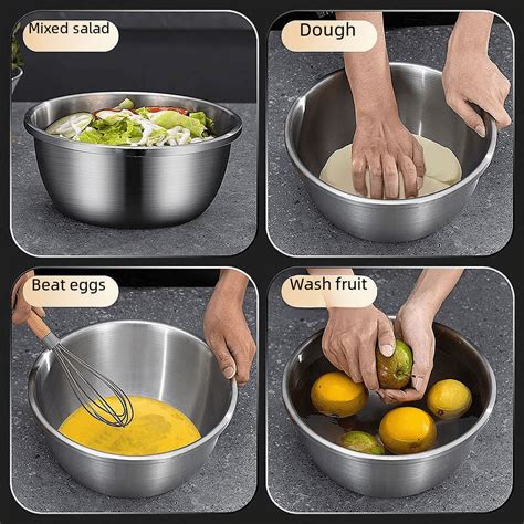 304 Stainless Steel Basin Thickened Round Household Soup Basin Egg