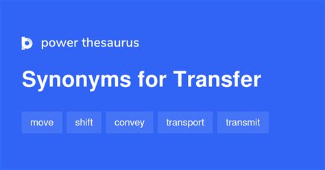 20 Synonyms For Transfer Related To Shipment