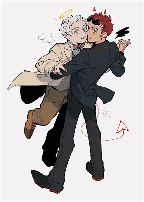 Crowley And Aziraphale Good Omens Drawn By Ermnkcn Danbooru
