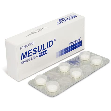 Mesulid 100 Mg 6 Tabletas Droguerías Copfami