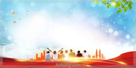 Backdrop Họp Lớp Màu Xanh Dịu Nhẹ Học Sinh Tung Bóng Bay