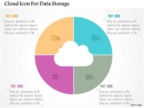 Business Diagram Cloud Icon For Data Storage Presentation Template