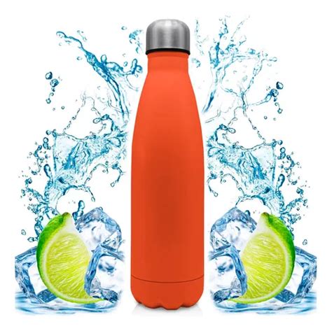 Termo Botella De Agua Acero Inoxidable 500ml Color Naranja Mercadolibre
