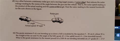 Solved 49 Any Offset Between A Stationary Radar Gun And A