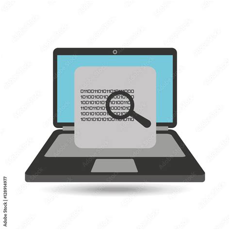 Computer Analysis Data Binary Search Vector Illustration Eps 10 Stock