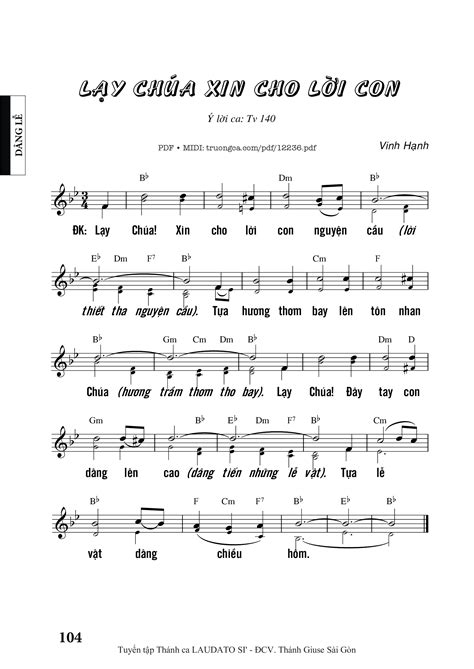 [sheet] Lời Chúa Cho Con Pdf Lời And Hợp âm Nốt Nhạc