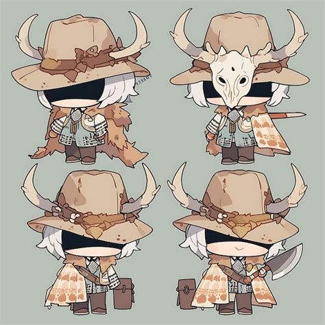 Premium Photo Sticker Of Male Chibi Kawaii Viking Rustic Browns Horned Helmet Turnaro Concept