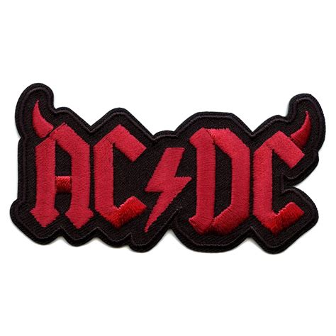 Acdc Patch Logo With Horns Embroidered Iron On