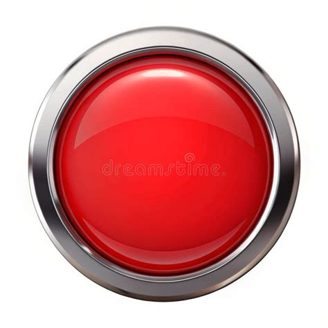 Red Button With Silver Border Stock Illustration Illustration Of