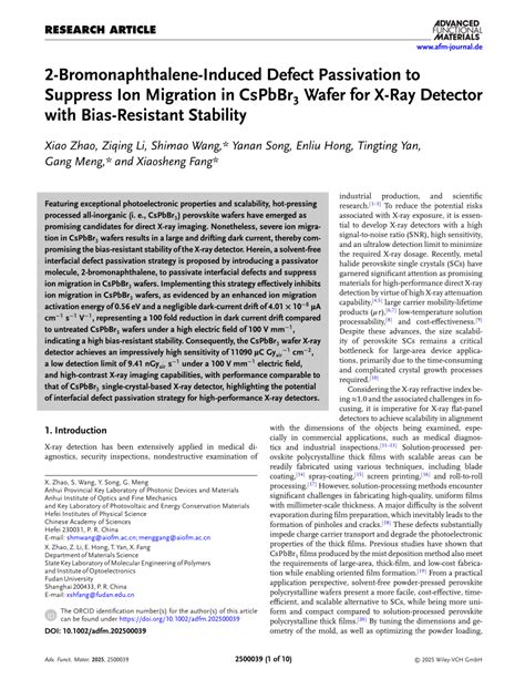 2‐bromonaphthalene‐induced Defect Passivation To Suppress Ion Migration