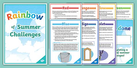 Ks2 Rainbow Of Summer Challenges Teacher Made Twinkl