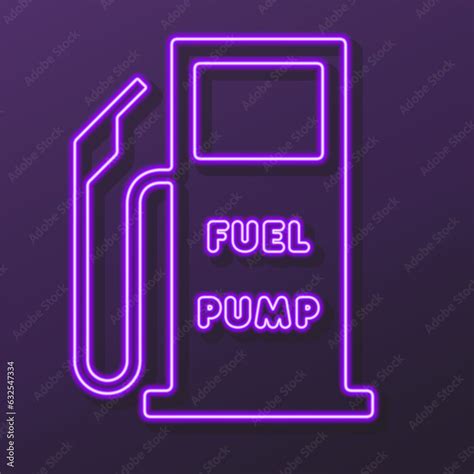 Fuel Pump Neon Sign Modern Glowing Banner Design Colorful Modern
