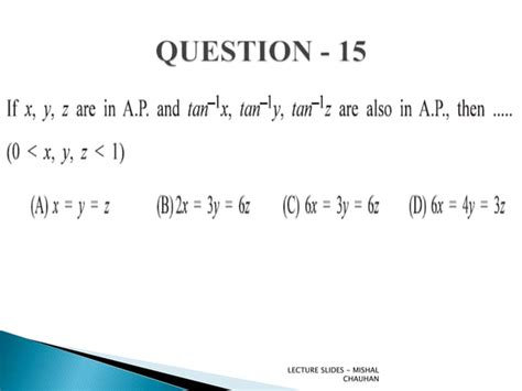 Extra Practice Problems Inverse Trigonometry Class Xii Module 1 Ppt