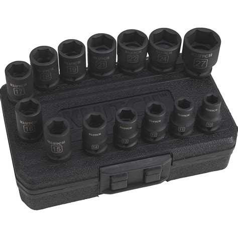 14 Piece Klutch Chrome Moly 12 Drive Metric Impact Socket Set