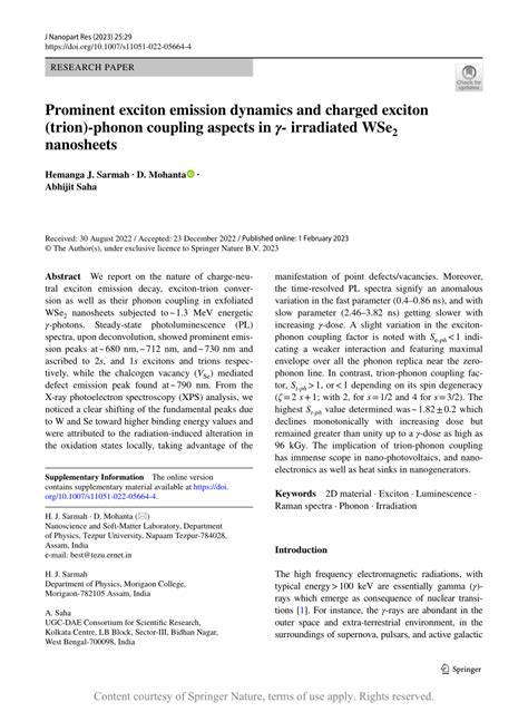 Prominent Exciton Emission Dynamics And Charged Exciton Trion Phonon
