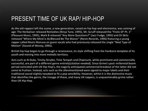 Uk Rap Timeline Ppt