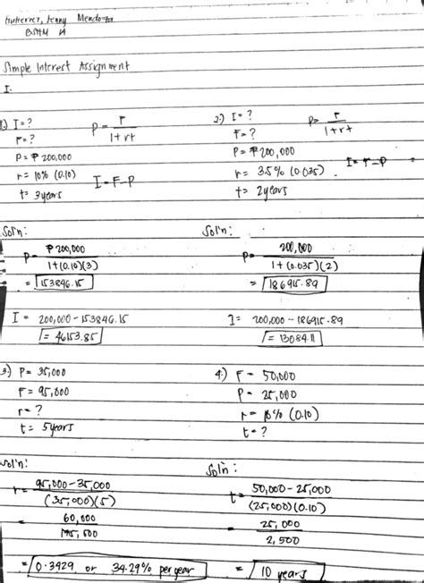 Simple Interest Assignment Tutere Eunu Mendota Smpe Ntrrest Tssiqn Ne Nt Ppd0 000 R 0 0