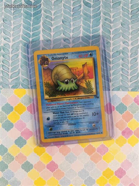 Vintage Common Omanyte Fossil Non Holo Pokemon Card 5262 Nm Etsy