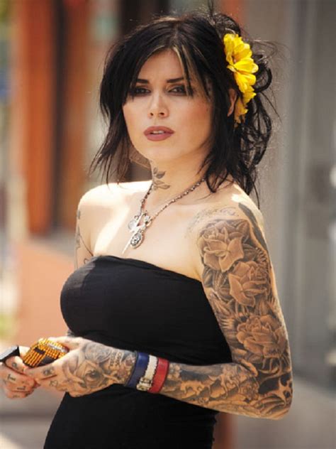 Kat Von D Grey Ink Flowers Full Sleeve Tattoo Kat Von D Tattoo Arm
